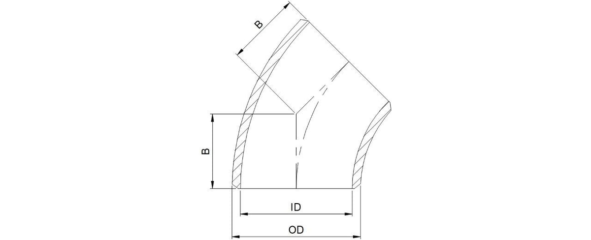 Long Radius Elbow 45° Standard | Asmuss