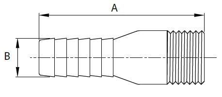 Galvanised Mild Steel Hose Tail | Asmuss