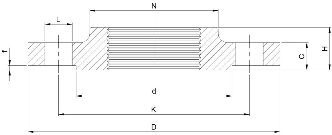 Type 13 PN16 RF Flanges Threaded BSP Galvanised | Asmuss
