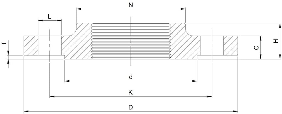 Type 13 PN16 RF Flanges Threaded BSP Galvanised | Asmuss